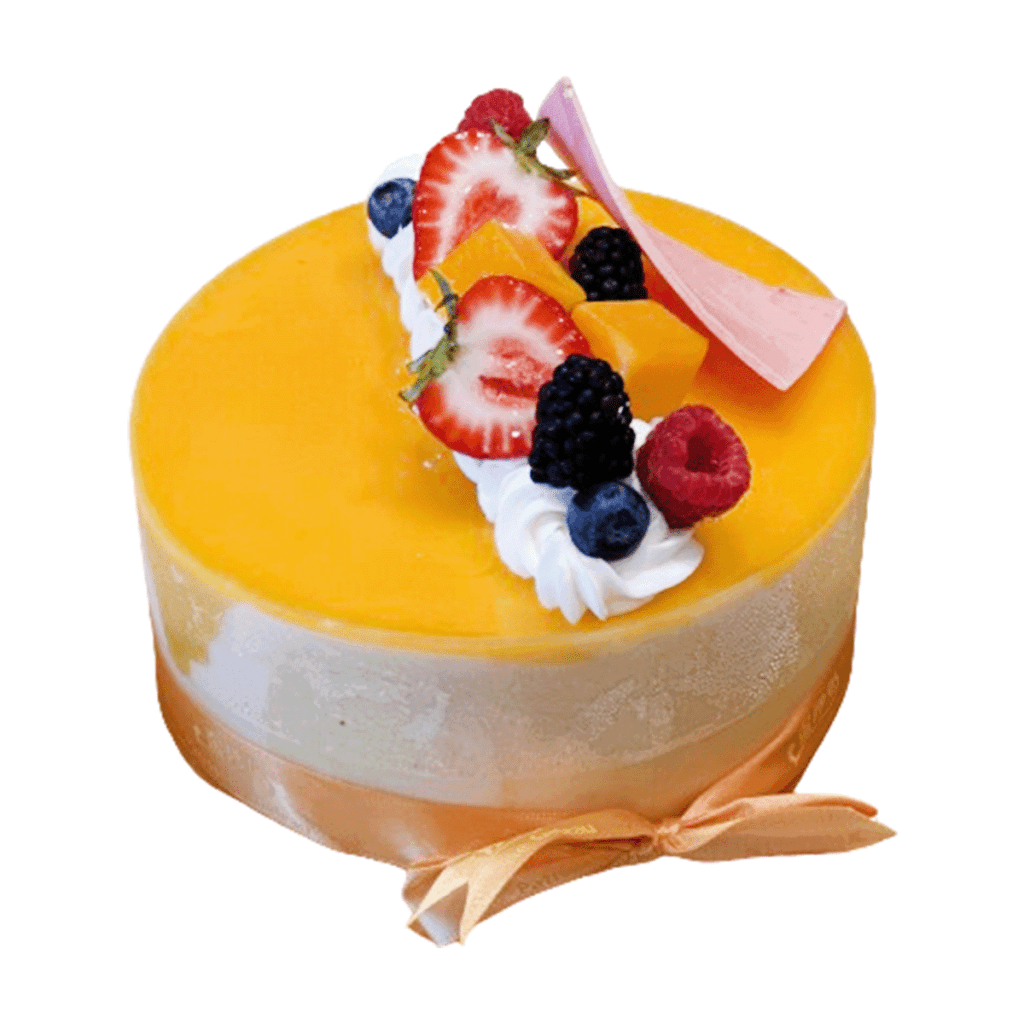 Mango Passion Fruit Mousse Cake